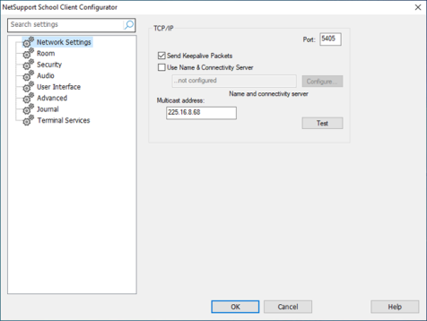 Student Network settings