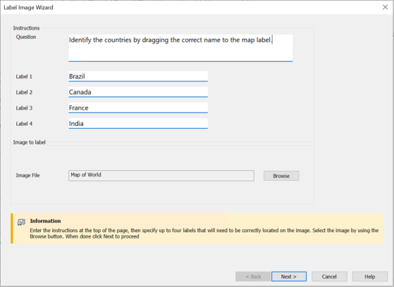 Create question - label image