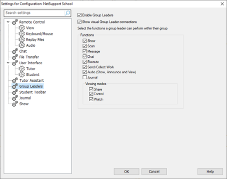 Group leader settings